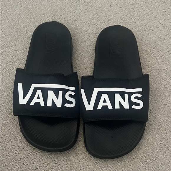 Vans | Shoes | Vans Black And White Slide Sandals | Poshmark